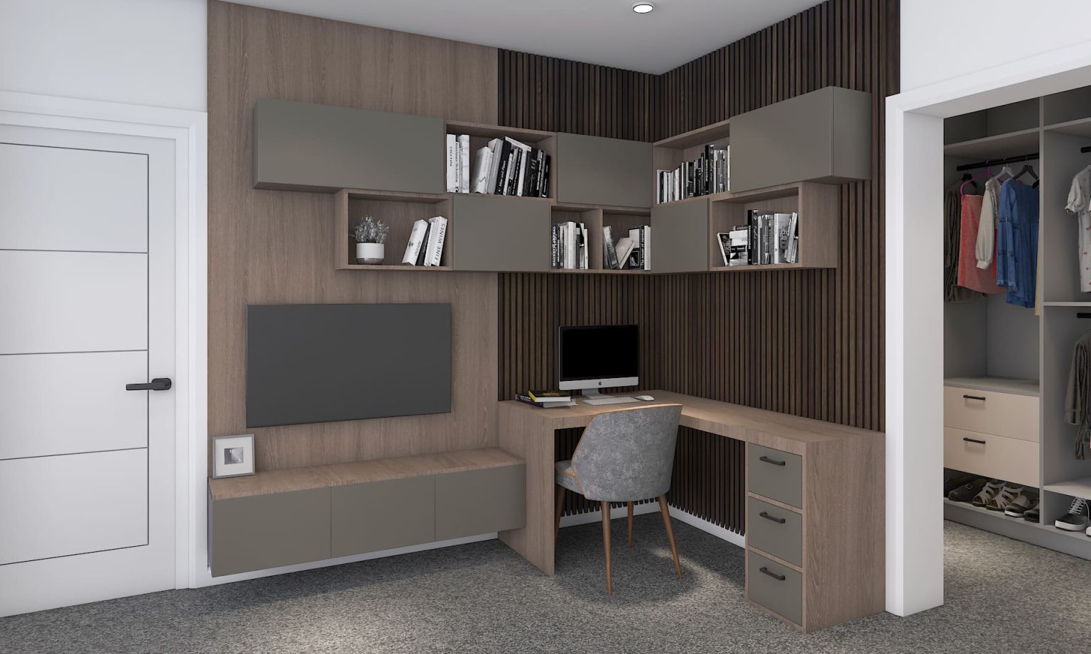 3D Study Room Renders with Storage - Renders Point